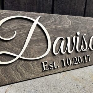 Custom Wood Sign Personalized Wedding Gift Wood Wall Art Personalized Sign Last Name Sign Established Sign Wooden Signs Bridal Shower Gift Anniversary Gift