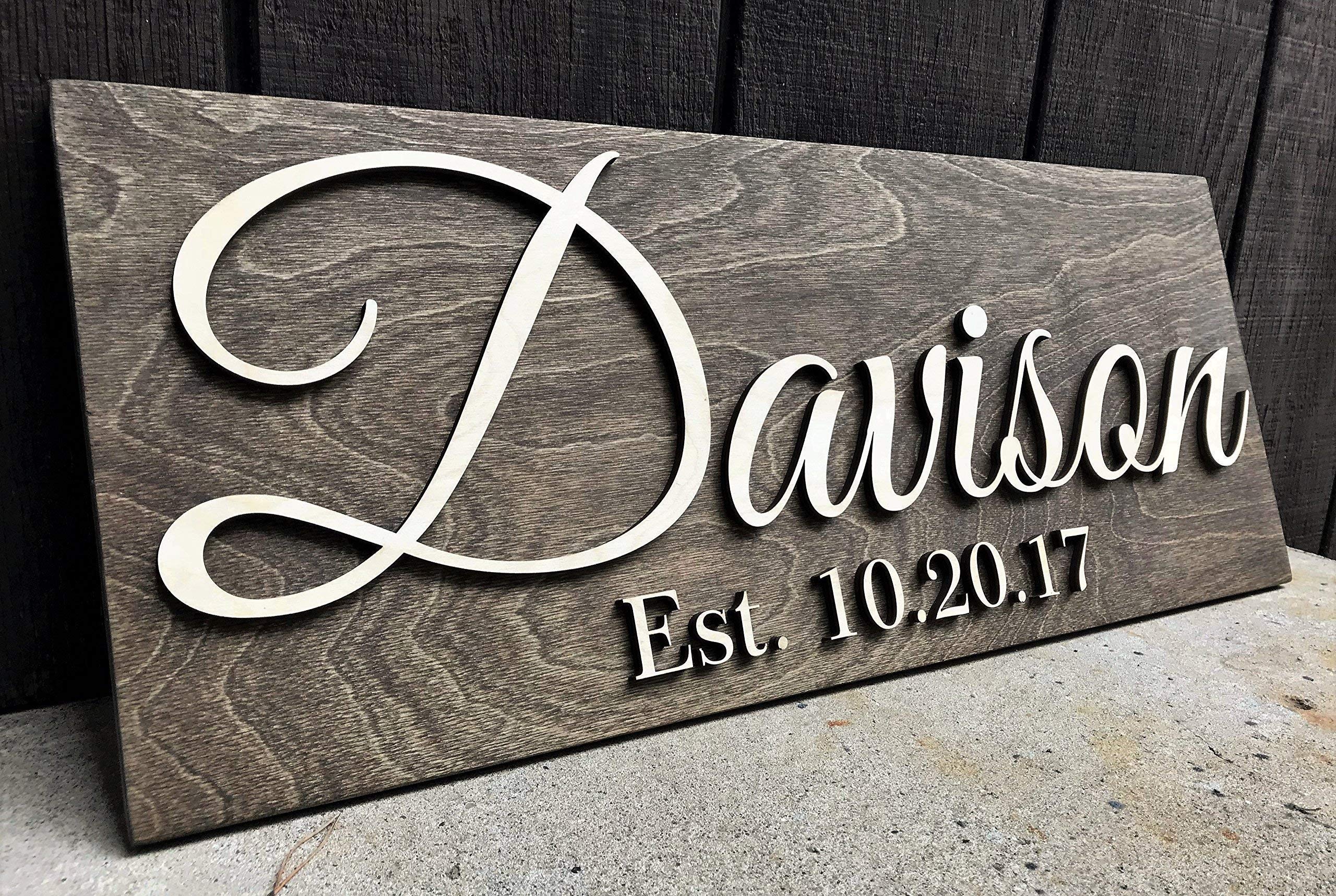 Custom Wood Sign Personalized Wedding Gift Wood Wall Art Personalized Sign Last Name Sign Established Sign Wooden Signs Bridal Shower Gift Anniversary Gift