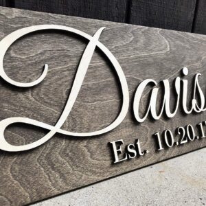 Custom Wood Sign Personalized Wedding Gift Wood Wall Art Personalized Sign Last Name Sign Established Sign Wooden Signs Bridal Shower Gift Anniversary Gift