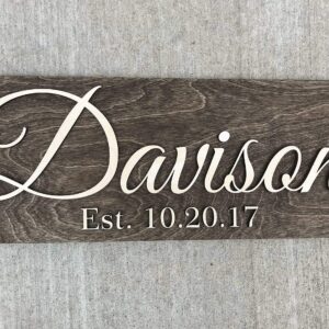 Custom Wood Sign Personalized Wedding Gift Wood Wall Art Personalized Sign Last Name Sign Established Sign Wooden Signs Bridal Shower Gift Anniversary Gift