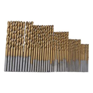 50pcs twist drill bit set hss shank titanium coated high speed steel mini drill bit micro exactness 1/1.5/2/2.5/3mm perfect for wood plastic steel and aluminum alloy