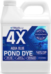 trublu concentrated pond dye, aqua blue (1qt) - concentrated colorant shades water for temperature control - safe for swimming and wildlife - professional strength…