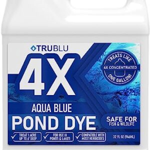 TruBlu Concentrated Pond Dye, Aqua Blue (1qt) - Concentrated Colorant Shades Water for Temperature Control - Safe for Swimming and Wildlife - Professional Strength…