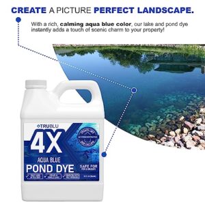 TruBlu Concentrated Pond Dye, Aqua Blue (1qt) - Concentrated Colorant Shades Water for Temperature Control - Safe for Swimming and Wildlife - Professional Strength…