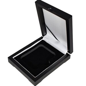 Guardhouse Wood Display Box for NGC/PCGS/Premier/Little Bear Elite Coins in Certified or Certified Style Holders/Slabs (Single Coin, Matte Black Finish)