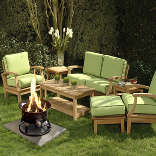 Heininger 5995 58,000 BTU Portable Propane Outdoor Fire Pit with 5996 Black Fire Pit Cover with Carrying Handle