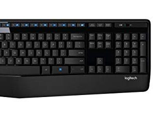 Logitech MK345 Wireless Keyboard and Optical Mouse (920-006481) Black, Blue - (Renewed)