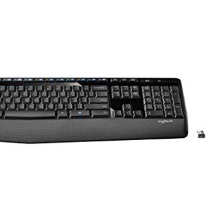 Logitech MK345 Wireless Keyboard and Optical Mouse (920-006481) Black, Blue - (Renewed)