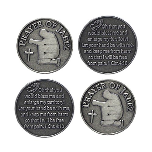 4 Prayer of Jabez Coins Christian Bible Quote (Pkg of 4)