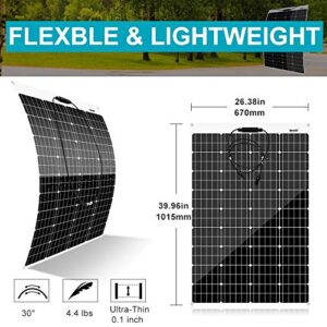 Giosolar 200 Watt 12 Volt Solar Marine Kit Monocrystalline Panel with 20A LED Charge Controller for RV Solar Charging Off-Grid System