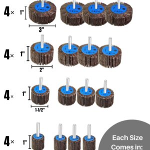 LINE10 Tools 40pk Flap Sanding Wheels Kit fits Drill and Die Grinder for Wood and Metal (16)