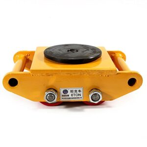 Industrial Machinery Mover 13200lb 6T Machinery Mover Roller Dolly with 360°Swivel Top Plate (13200LB Capacity) (Yellow)