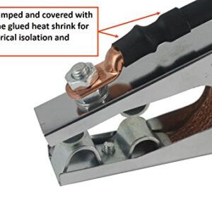 200 Amp Welding Leads Assembly Set - Terminal Lug Connector - #2 AWG Cable (25 FEET Each Lead)