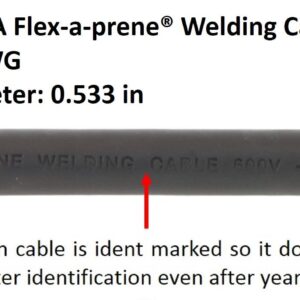 350 Amp Welding Electrode Holder Lead Assembly - LC40 Connector - 1/0 AWG cable (15 FEET)