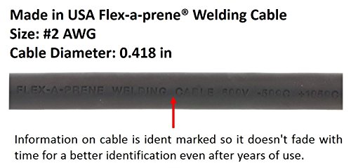 200 Amp Welding Electrode Holder Lead Assembly - Dinse 10-25 Connector - #2 AWG Cable (15 FEET)