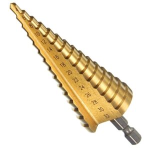 3pcs 4-12/20/32mm Step Drill Bits High Speed Steel Cone Titanium Coated Tool Sets Hole Metal Cutter