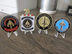 set of 4 cia covert action challenge coins sad sog seal team vi grim reaper