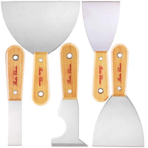 Bates- Paint Scraper, 5 Pc Scraper Tool, Putty Knife Set, Putty Knife, Painting Tools, 5 in 1 Tool, Spackle Knife, Wallpaper Scraper, Painters Tool, Crown Molding Tool, Paint Remover for Wood, Scraper