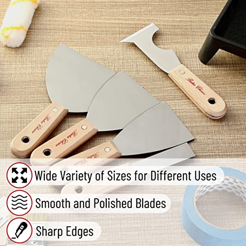 Bates- Paint Scraper, 5 Pc Scraper Tool, Putty Knife Set, Putty Knife, Painting Tools, 5 in 1 Tool, Spackle Knife, Wallpaper Scraper, Painters Tool, Crown Molding Tool, Paint Remover for Wood, Scraper