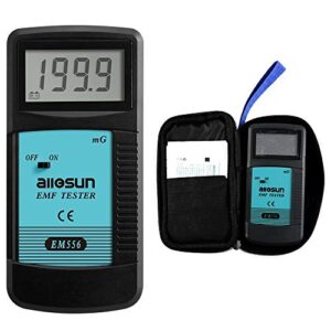 allsun digital emf tester electromagnetic radiation meter electromagnetic field wave detector magnitude detector handheld lcd household dosimeter