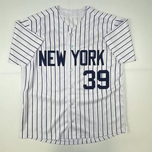 Autographed/Signed Darryl Strawberry New York Pinstripe Baseball Jersey JSA COA