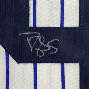 Autographed/Signed Darryl Strawberry New York Pinstripe Baseball Jersey JSA COA