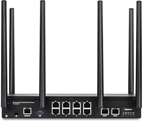 TRENDnet AC3000 Tri-Band Wireless Gigabit Dual-WAN VPN SMB Router, MU-MIMO, Wave 2,Internet Router, Whole Office-Home Wifi, Pre-Encrypted Wireless, QoS,Inter-VLAN Routing, Black, TEW-829DRU