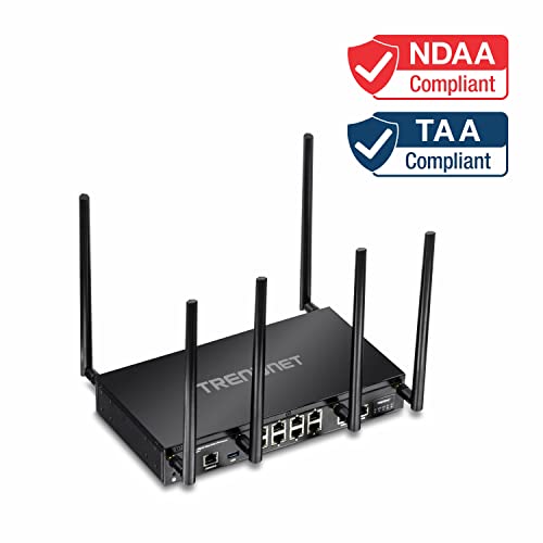 TRENDnet AC3000 Tri-Band Wireless Gigabit Dual-WAN VPN SMB Router, MU-MIMO, Wave 2,Internet Router, Whole Office-Home Wifi, Pre-Encrypted Wireless, QoS,Inter-VLAN Routing, Black, TEW-829DRU