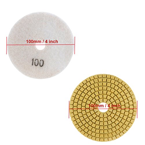 Luomorgo 4 inch Grit 100 Wet Diamond Granite Polish Pads (10+1) pcs