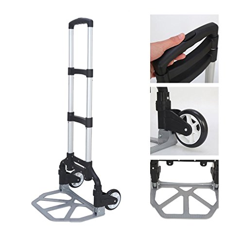 Folding Hand Truck Moving Dolly up to 171 LBS Capacity Aluminum Folding Hand Cart Platform Trolley