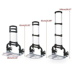 Folding Hand Truck Moving Dolly up to 171 LBS Capacity Aluminum Folding Hand Cart Platform Trolley