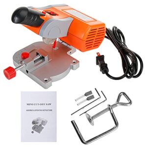 yaetek 110v mini bench top cut-off miter saw for arts & crafts cutting wood plastic metal benchtop diy - 2" blade 1/2" cuting depth