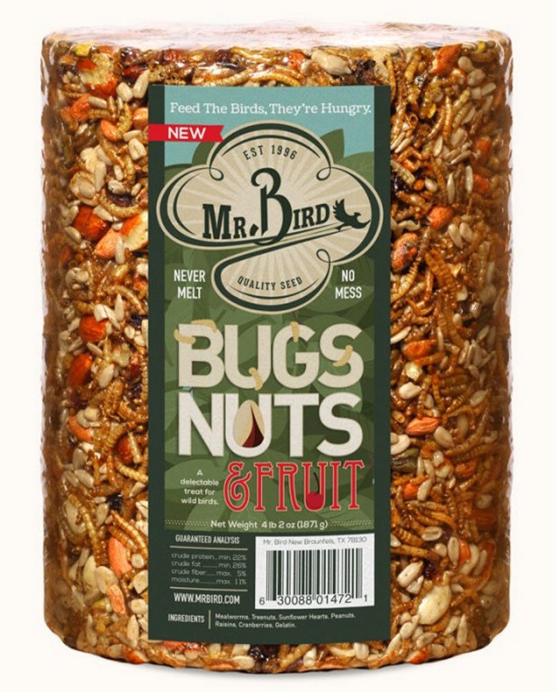 2-Pack Mr. Bird Bugs, Nuts & Fruit Wild Bird Seed Large Cylinder 4 lbs. 2 oz.