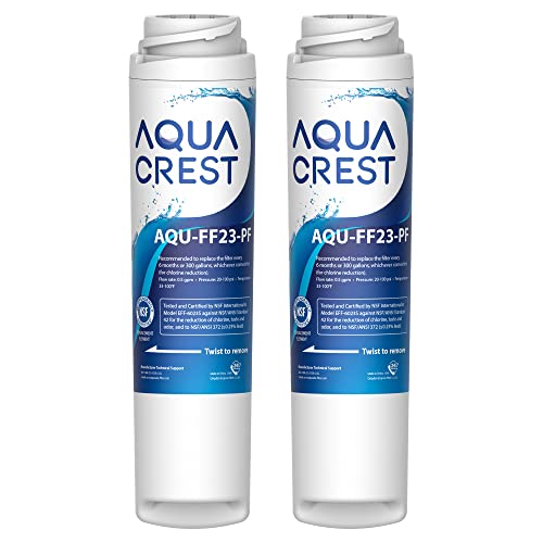 AQUA CREST FQROPF, FQSLF Under Sink Water Filter Replacement, Replacement for FQROPF, FQSLF, GXSV65R, GQSV65R, PXRQ15F, PNRQ15F, NSF 42 Certified (2 Pack), Model No.AQU-FF23-PF