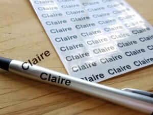 144 clear transparent small name stickers -daycare labels- kids labels- small size- customized labels - waterproof labels