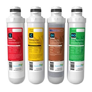 aquaticlife twist-in replacement pack cartridges, sediment + carbon + 100 gpd membrane + deionization