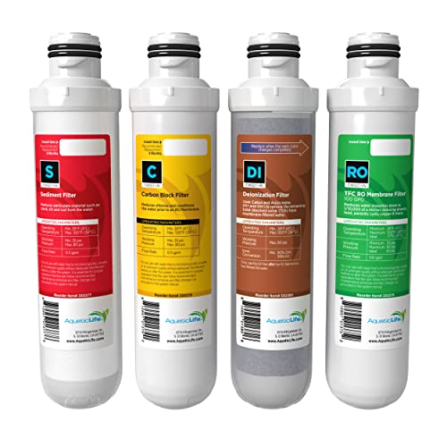 AQUATICLIFE TWIST-IN REPLACEMENT PACK CARTRIDGES, SEDIMENT + CARBON + 100 GPD MEMBRANE + DEIONIZATION