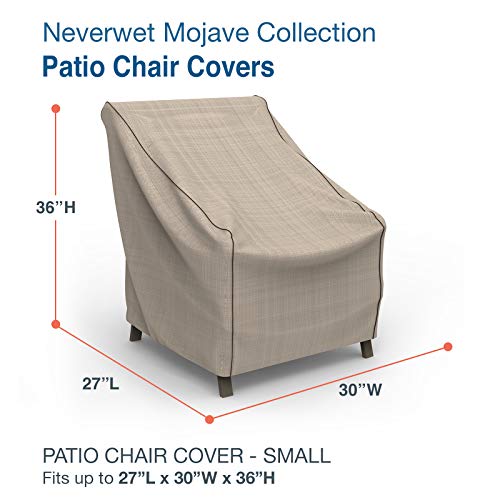 Budge NeverWet Mojave Patio Chair Cover, Black Ivory, Small