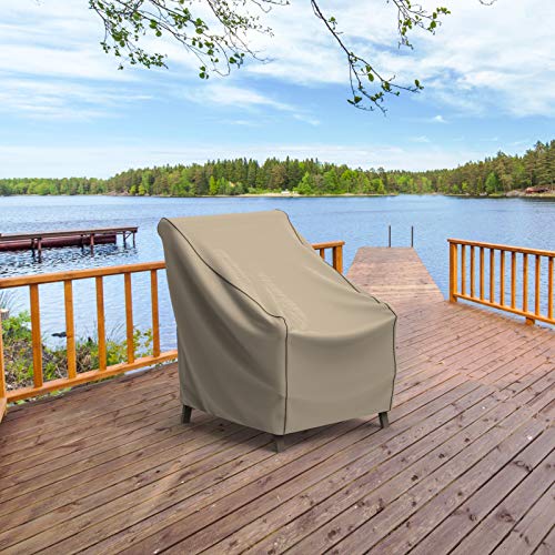 Budge NeverWet Mojave Patio Chair Cover, Black Ivory, Small