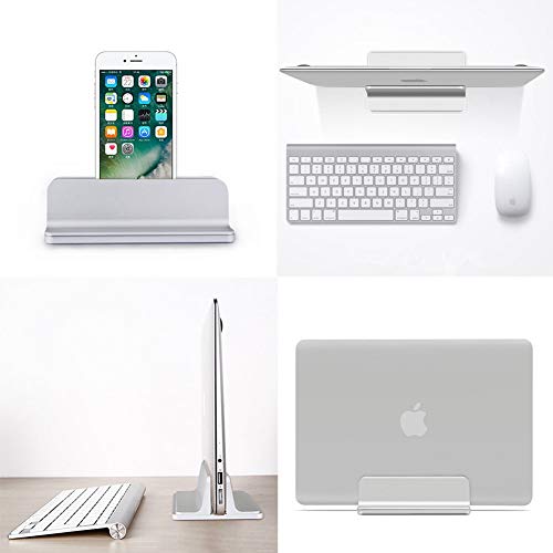 ORANGEHOME Vertical Laptop Stand, Laptops Cradle Holder, Laptop Standing Desk Dock with Adjustable Size, Laptop Computer Accessories Holder for MacBook Pro/Air Dell Hp Surface iPad-Silver