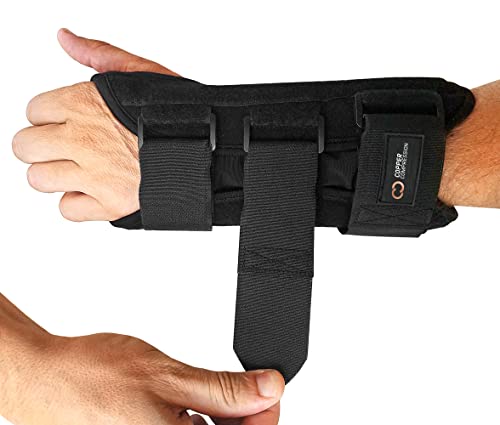 Copper Compression Night Time Wrist Orthopedic Brace - Copper Infused Carpal Tunnel Wrist Support Sleeve. Breathable, Comfortable Sleep Splint for Arthritis, Tendonitis, RSI, Sprains (Left Hand)