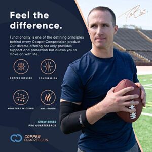 Copper Compression Night Time Wrist Orthopedic Brace - Copper Infused Carpal Tunnel Wrist Support Sleeve. Breathable, Comfortable Sleep Splint for Arthritis, Tendonitis, RSI, Sprains (Left Hand)