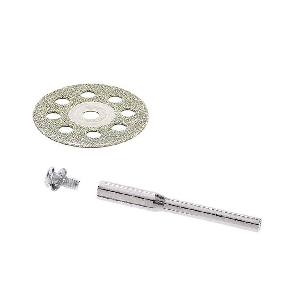 Hamineler 30 Pcs Diamond Cutting Wheel (25mm/20mm/16mm Each 10), Diamond Coated Cutting Wheel and 6pcs 3mm Mandrel for Rotary Tool