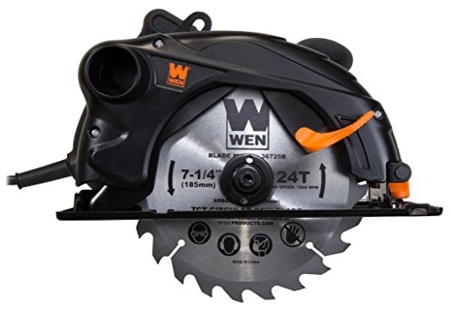 WEN 36725 12A 7-1/4-Inch Sidewinder Circular Saw with 2-1/2-Inch Cutting Depth,Black