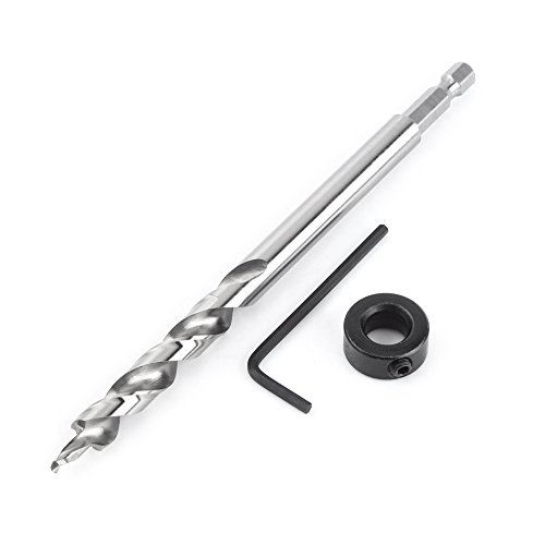 Spur Drill Bit,3/8" inch Lip and Spur Point Drill Bit with Adjustable Depth Stop for Woodworking