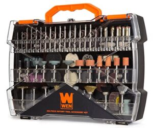 wen 230282a 282-piece rotary tool accessory kit with carrying case