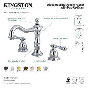 Kingston Brass KS1977AL 8 in. Widespread Bathroom Faucet, Brushed Brass, 7-9/16 Inch in Spout Reach