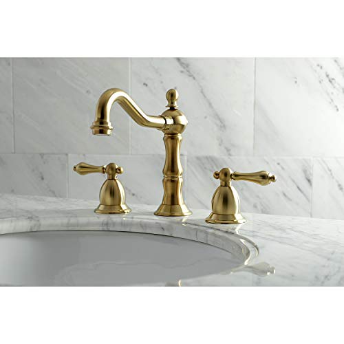 Kingston Brass KS1977AL 8 in. Widespread Bathroom Faucet, Brushed Brass, 7-9/16 Inch in Spout Reach