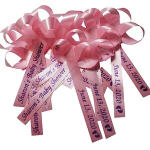 Personalized Ribbons for Bridal Shower Wedding Party Favors or Baby Birthday Bows Bapitsm Christening - Cut or Assembled Bows Custom Ribbon