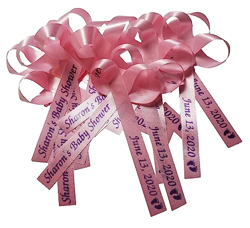 Personalized Ribbons for Bridal Shower Wedding Party Favors or Baby Birthday Bows Bapitsm Christening - Cut or Assembled Bows Custom Ribbon